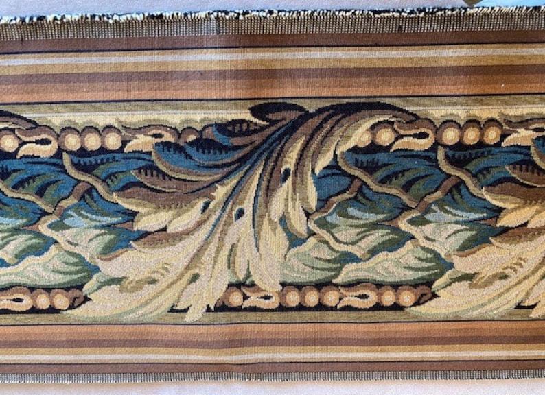 An Acanthus Leaf Tapestry Border Design in a Multi Tone Background ...