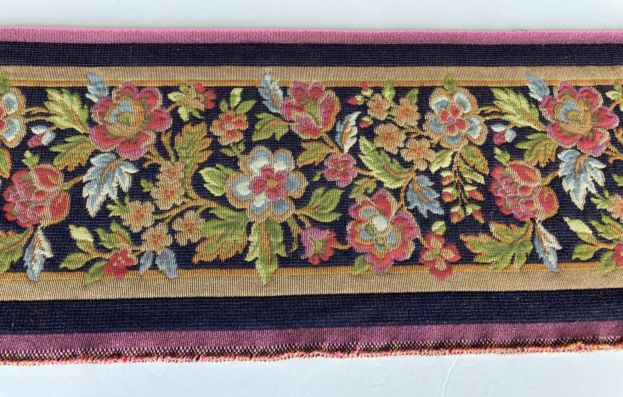 A Flora Tapestry Border Design in a Multi Tone Background, Size 12" W ...