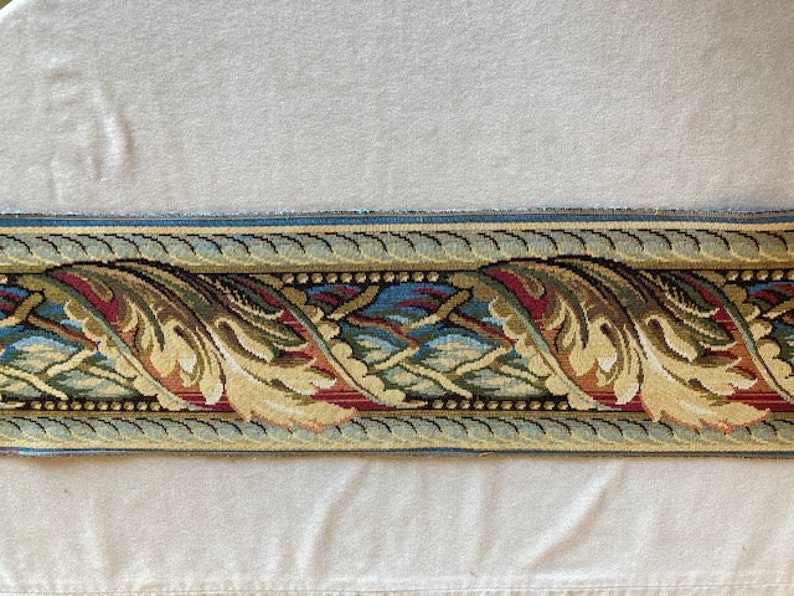 An Acanthus Leaf Tapestry Border Design in a Multi Tone Background ...