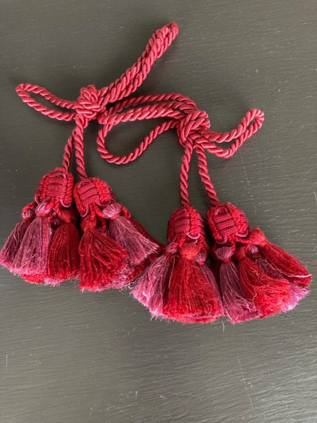 Harrington Chair Tieback Tassels in Variegated Lt. Dark Burgundy 2-1/2 ...