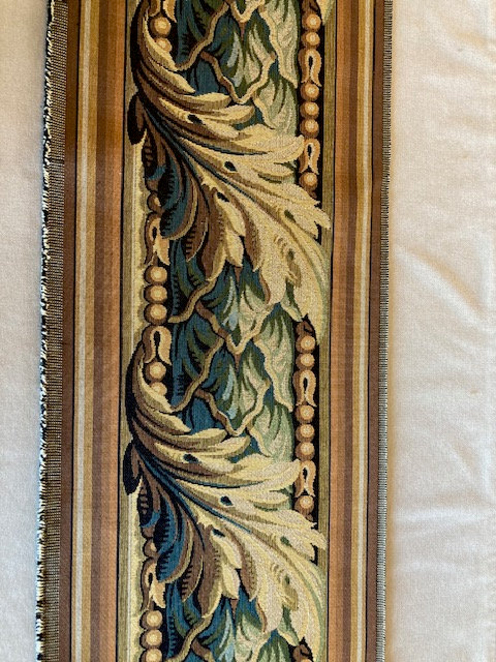 An Acanthus Leaf Tapestry Border Design in a Multi Tone Background ...