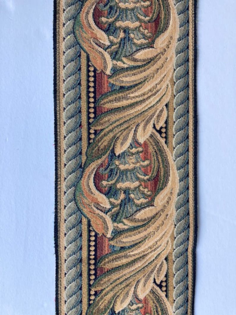 An Acanthus Leaf Tapestry Border Design in a Multi Tone Background ...