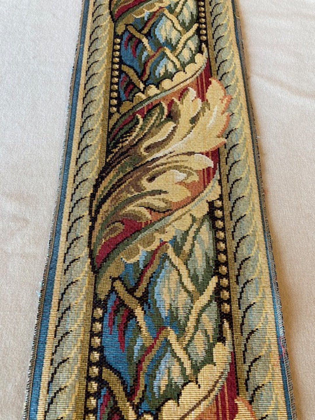 An Acanthus Leaf Tapestry Border Design in a Multi Tone Background ...