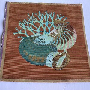 French Woven Seashells Tapestry Panel Design in a Multi Tones on a ...
