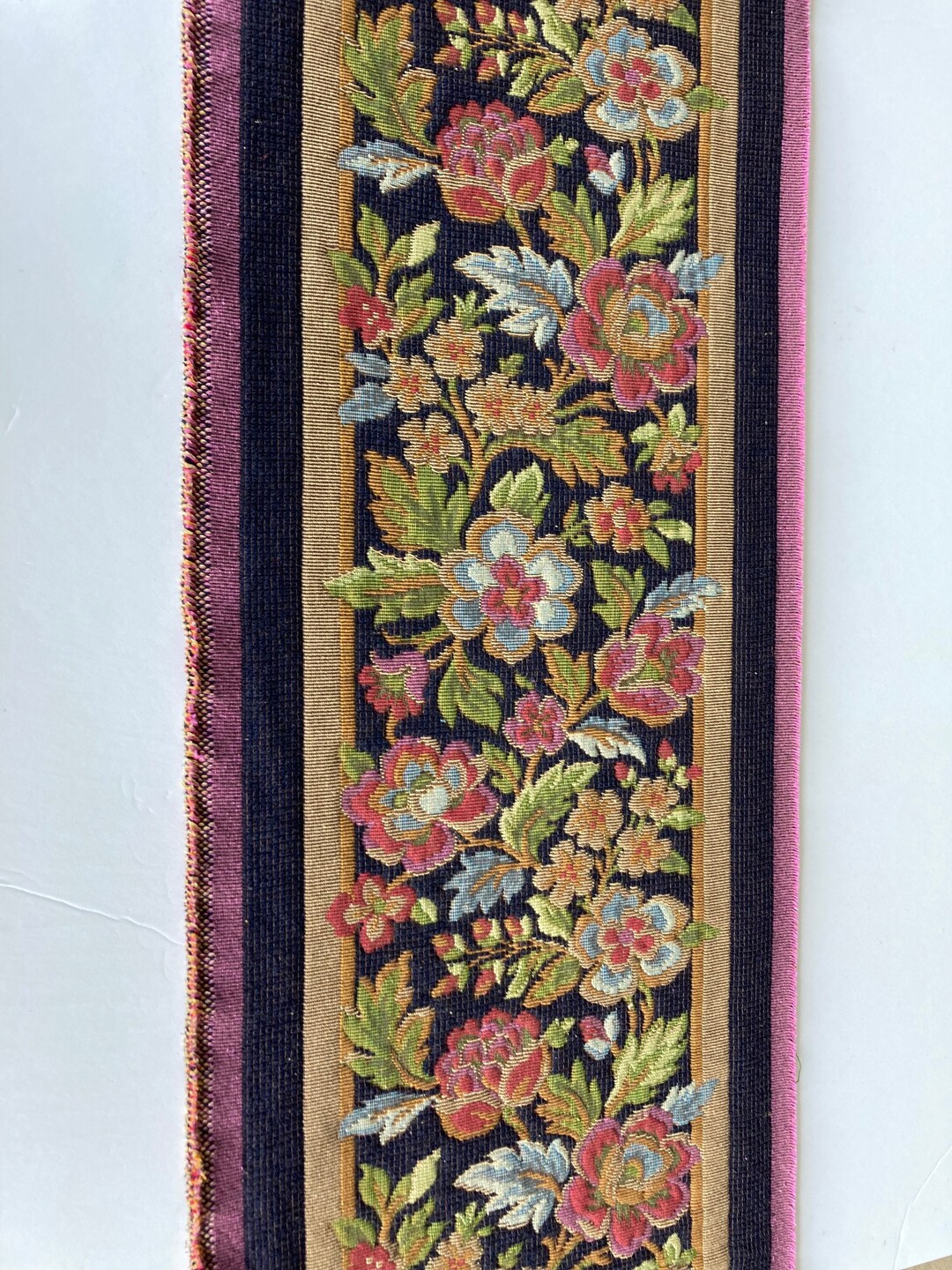 A Flora Tapestry Border Design in a Multi Tone Background, Size 12" W ...