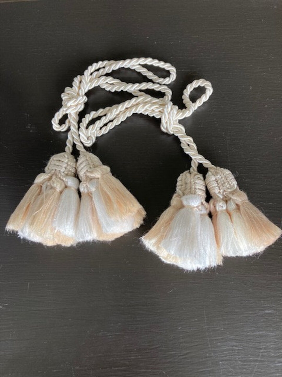 Harrington Chair Tieback Tassels in Variegated Ivory Beige 2-1/2"w X 3 ...