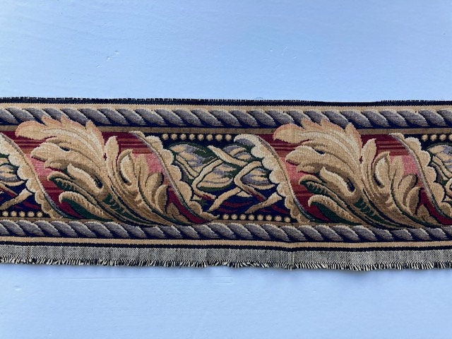 An Acanthus Leaf Tapestry Border Design in a Multi Tone Background ...