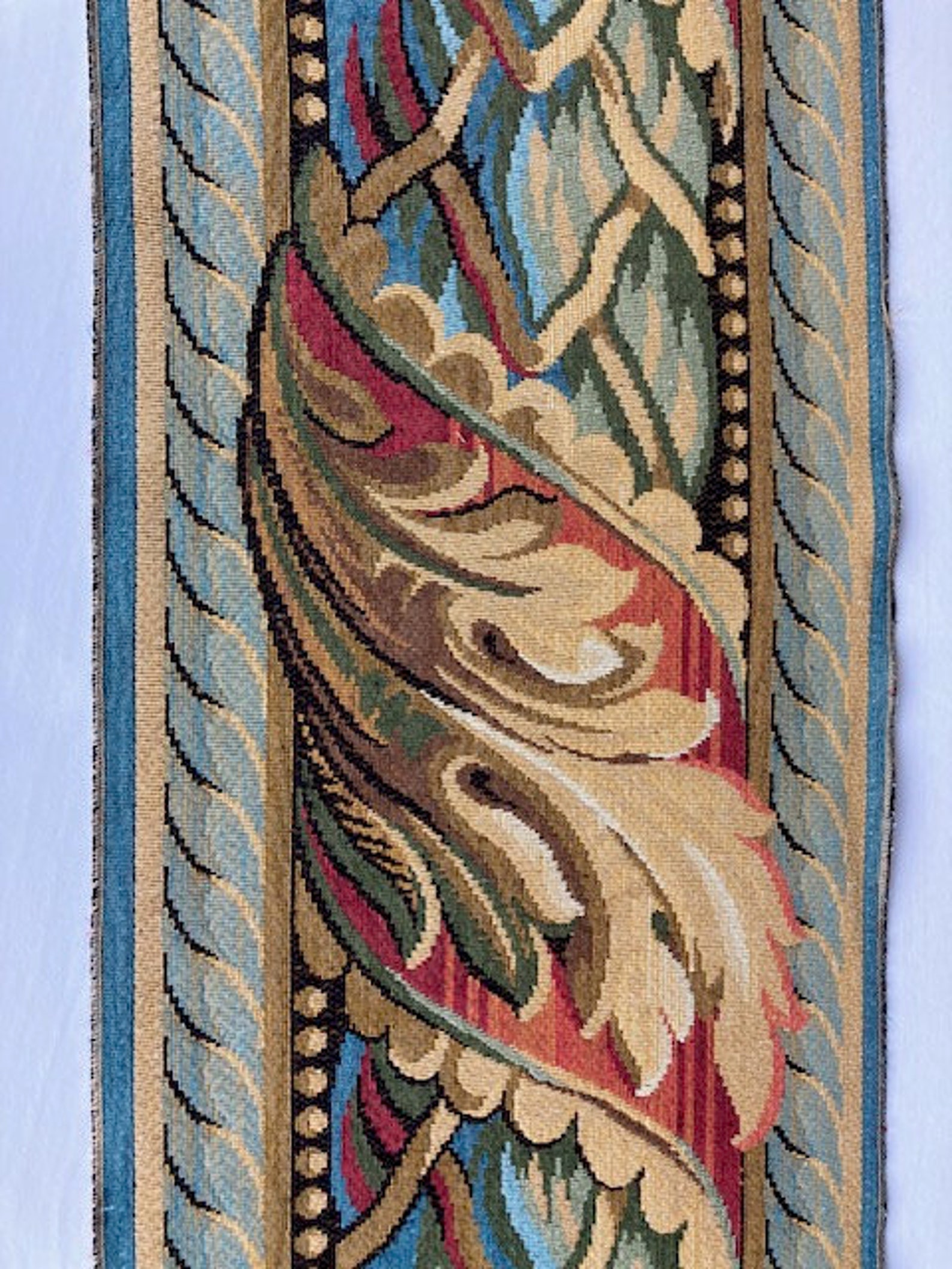An Acanthus Leaf Tapestry Border Design in a Multi Tone Background ...
