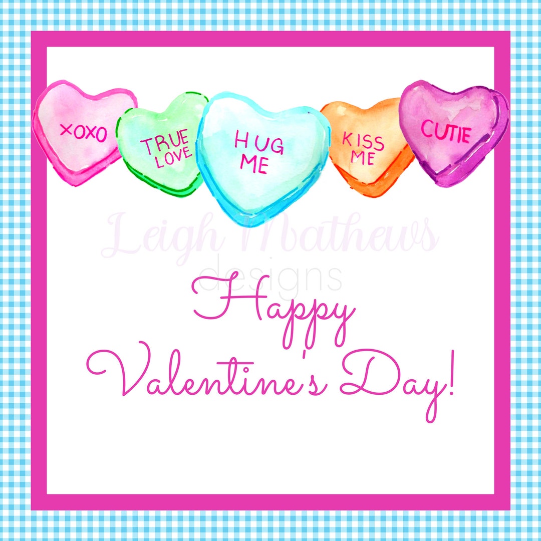 Printable Valentine's Day Cards for Kids, Valentine Tags, Candy Hearts ...