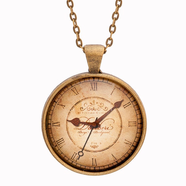 Clock Necklace - Etsy