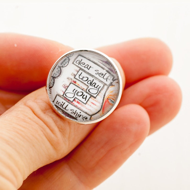 Self Love Inspirational Ring Motivational Adjustable Ring - Etsy