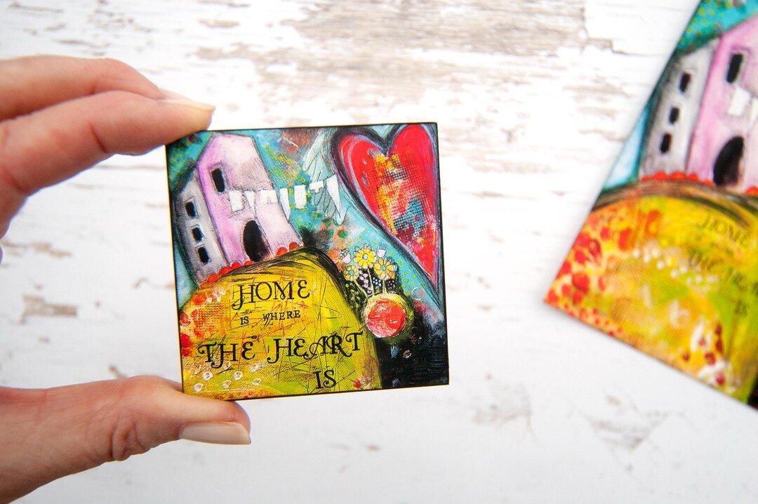 House Magnet Refrigerator Magnets Art Magnets Home is Where Heart is ...