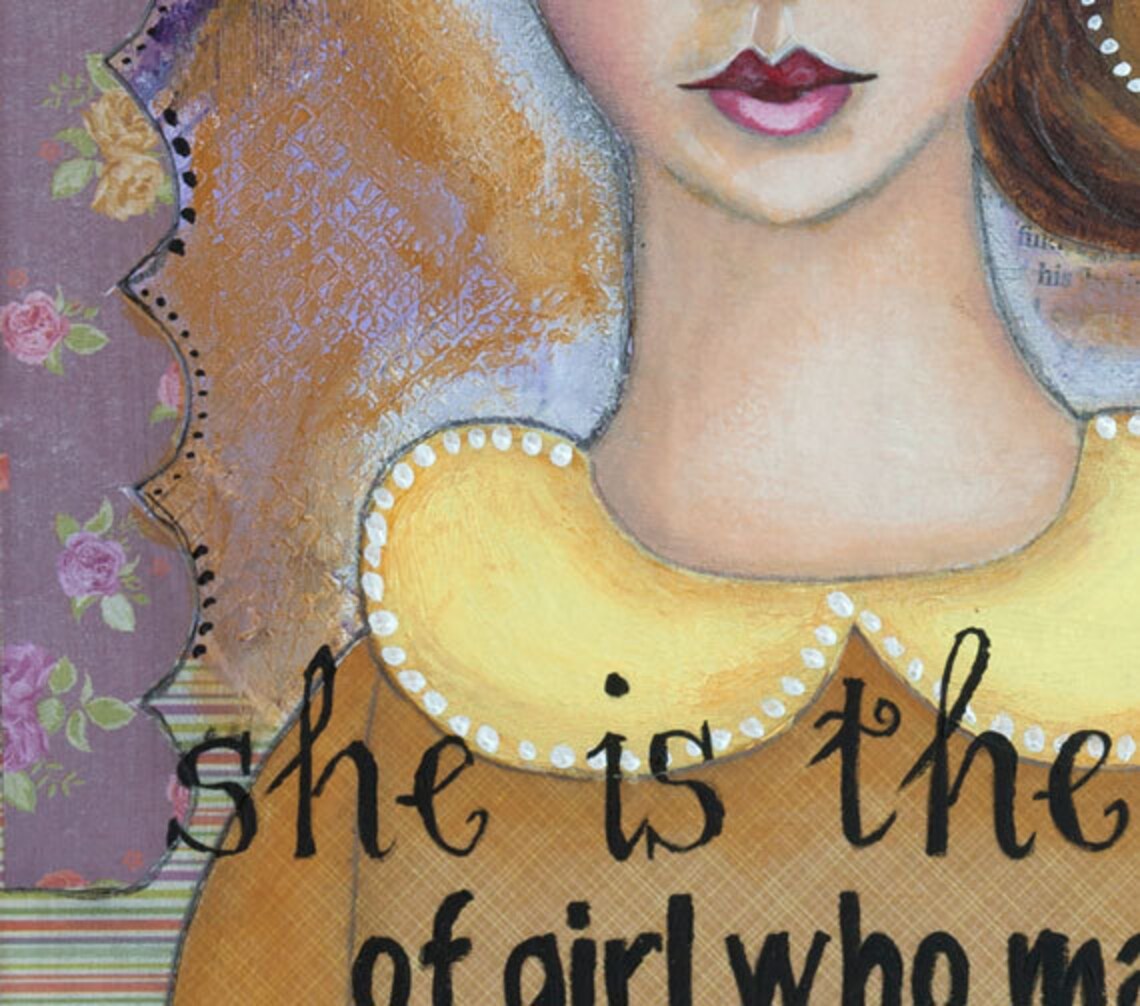 Inspirational Mixed Media Art Quote, Collage Whimsical Art Poster of ...