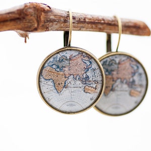 World Map Earrings - World Earrings - Globe Earrings - Gift for Women ...
