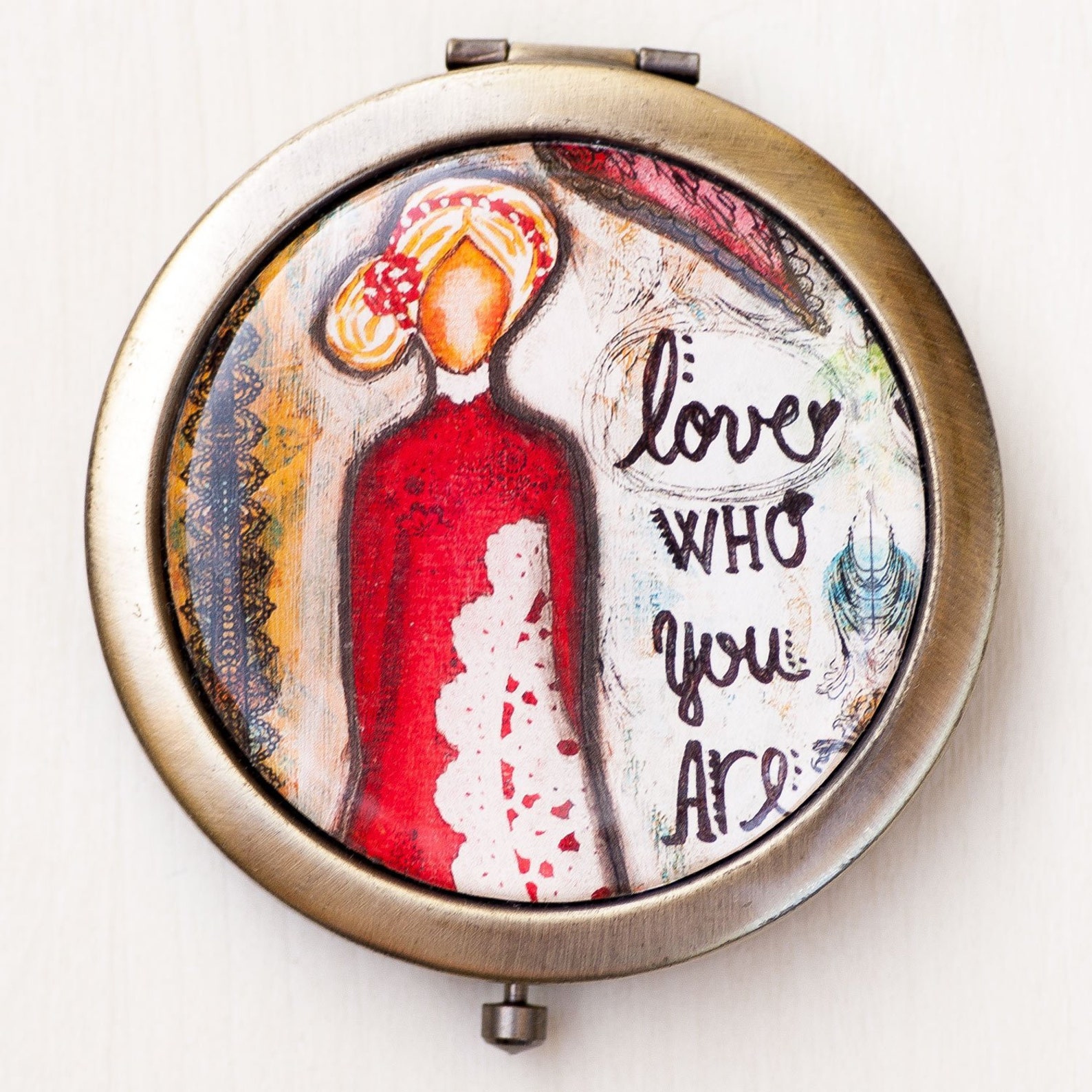 Compact Mirror Purse Mirror Love Yourself Self Love - Etsy