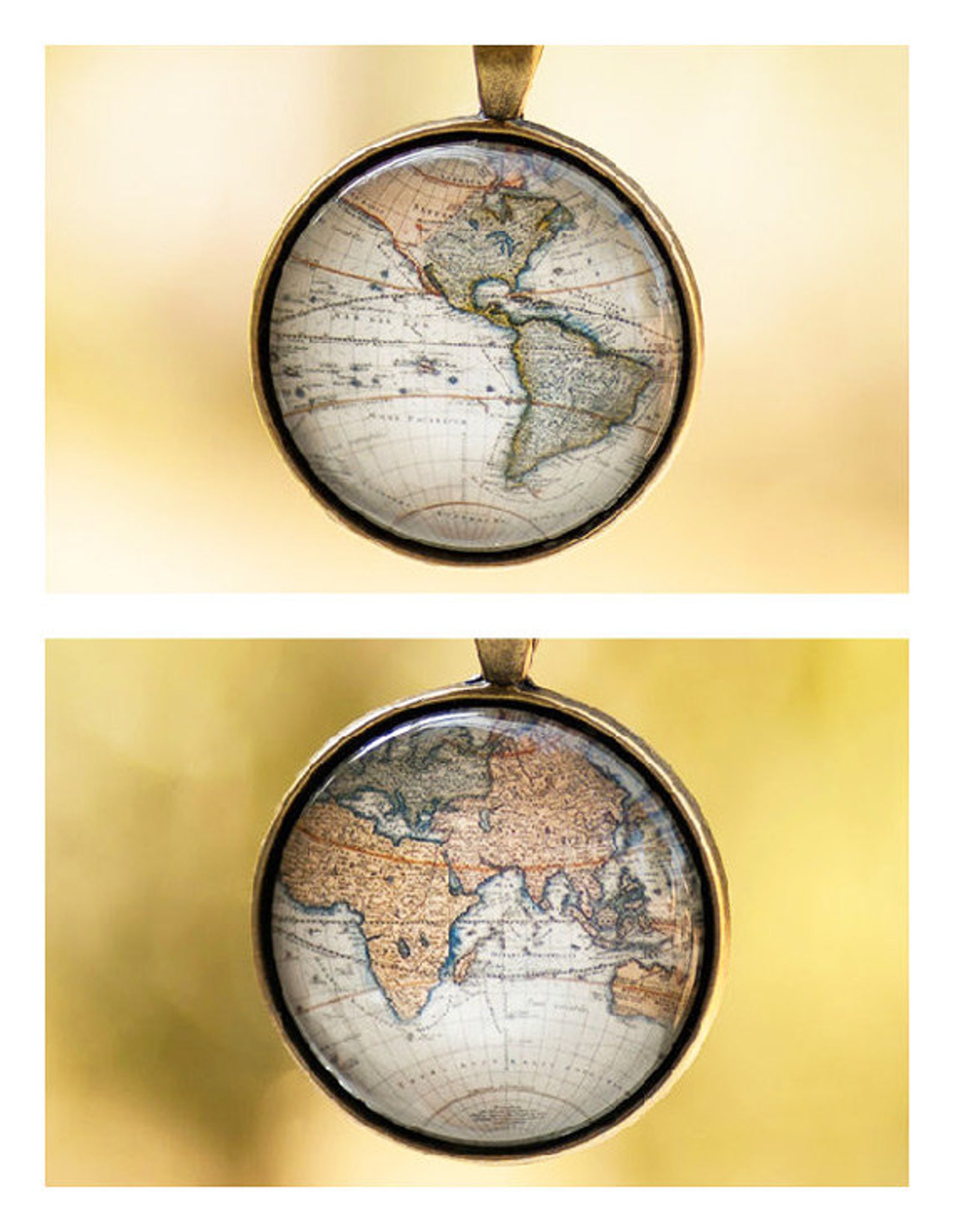 World Map Necklace Globe Necklace Atlas Necklace - Etsy