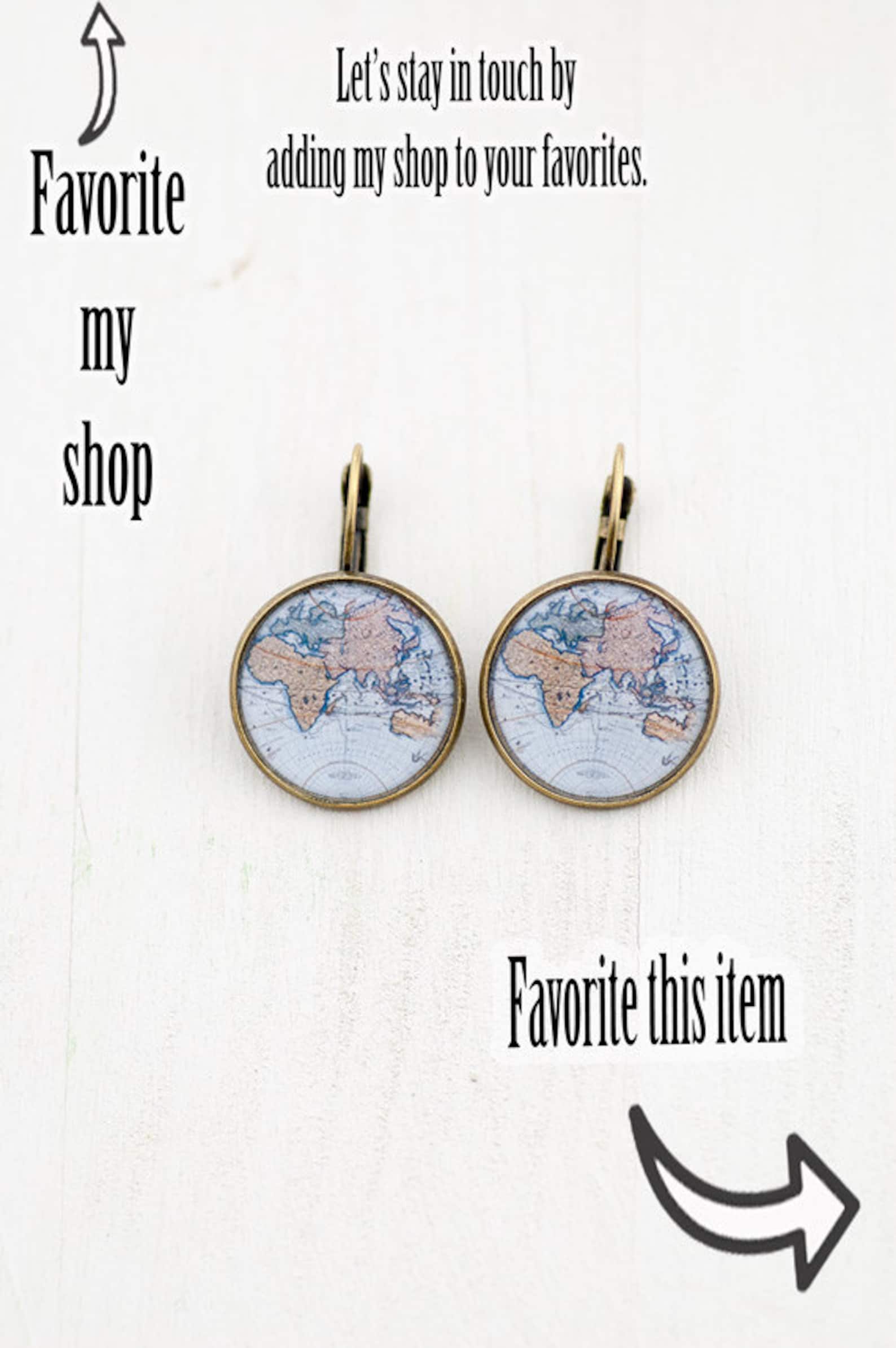 World Map Earrings World Earrings Globe Earrings Gift - Etsy