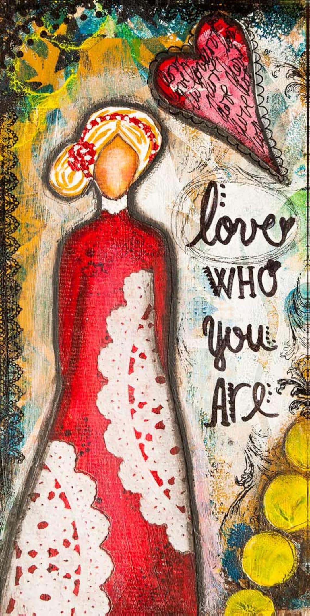 Inspirational Art Print - Self Love - Self Care - Mixed Media Art ...