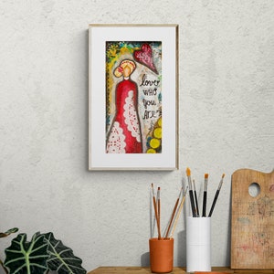 Inspirational Art Print - Self Love - Self Care - Mixed Media Art ...