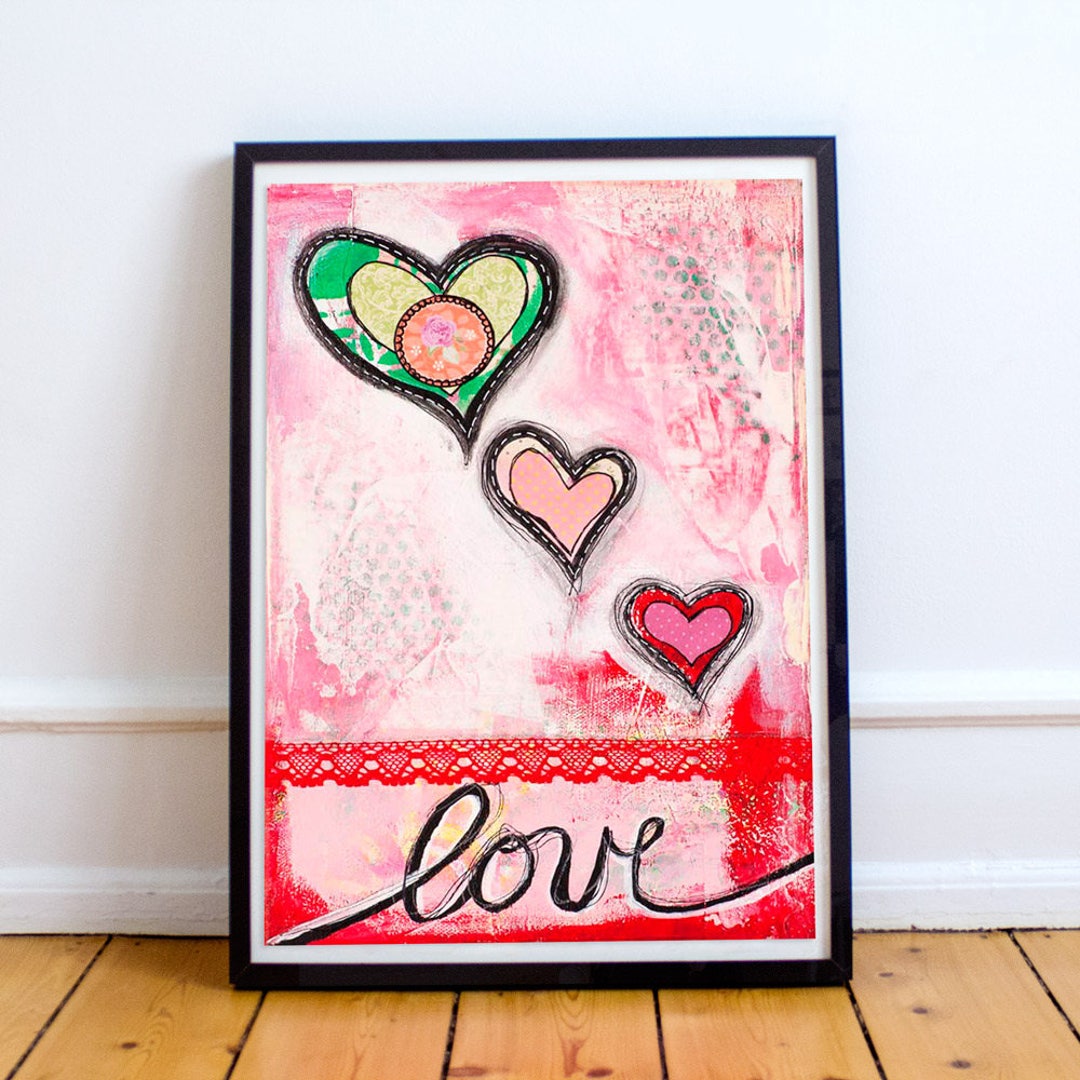 Love Art - Love Decoration - Love Wall Art - Love Print - Heart Art ...