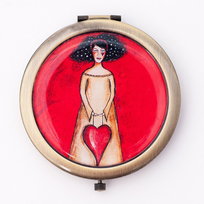 Heart Compact Mirror from my Art Makeup Mirror Purse | Etsy