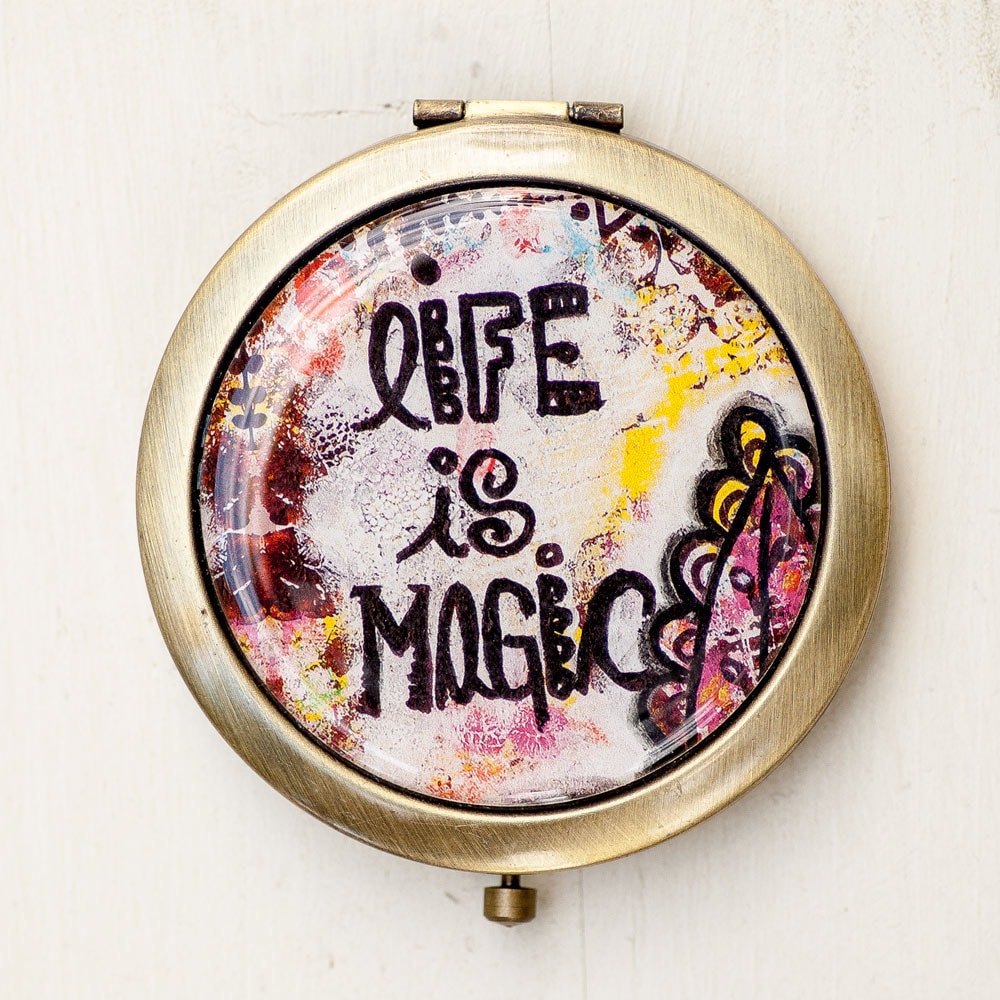 Magic Compact Mirror Makeup Mirror Purse Mirror Pocket | Etsy