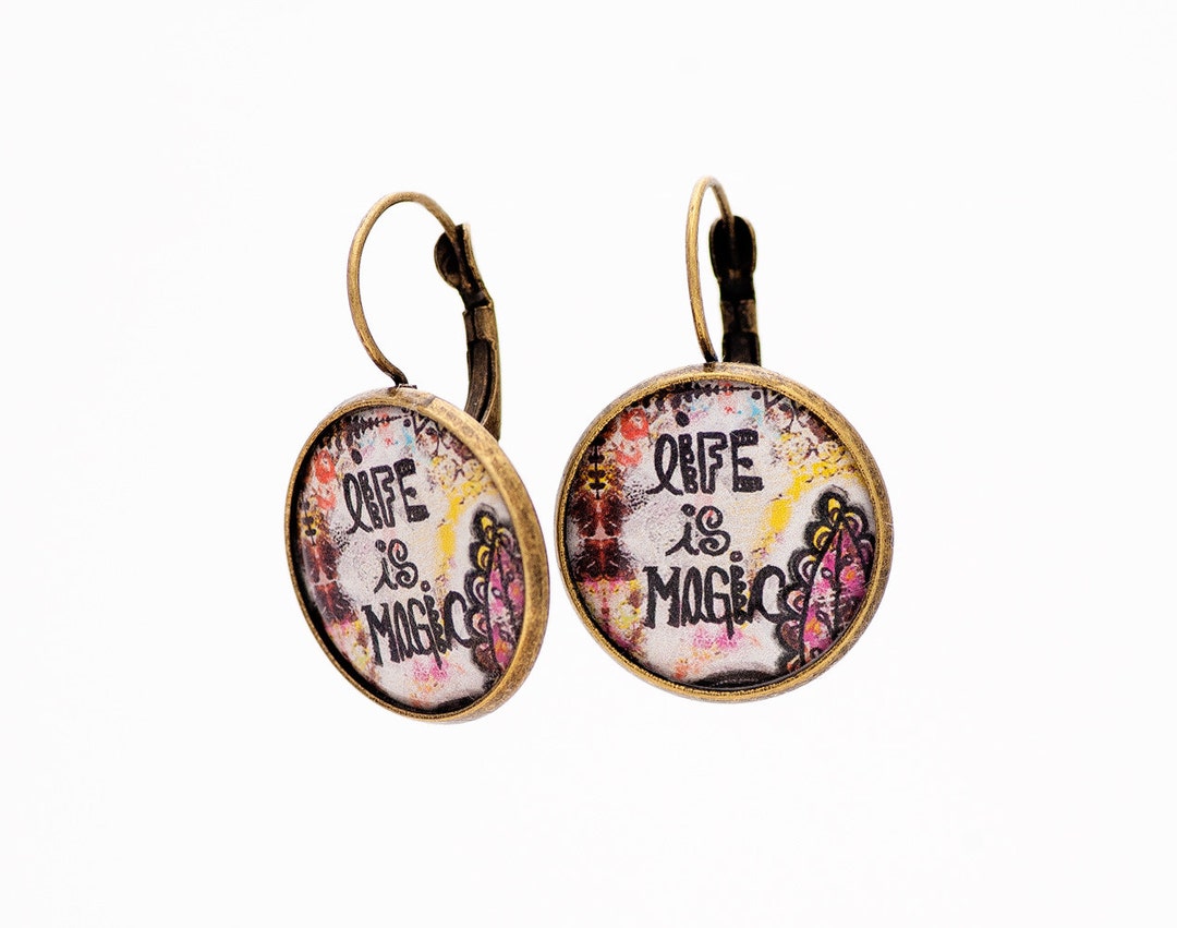 Inspirational Earrings - Boho Earrings - Positive Thoughts - Bohemian ...