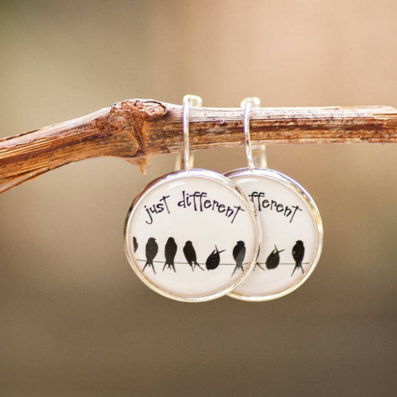 Dare to Be Different Inspirational Earrings Bird Earrings | Etsy