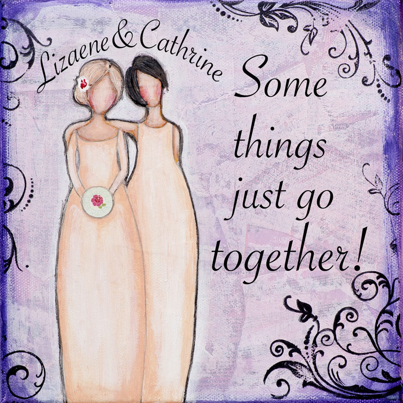 Lesbian Wedding Gift Lesbian Personalized Wedding Frame | Etsy