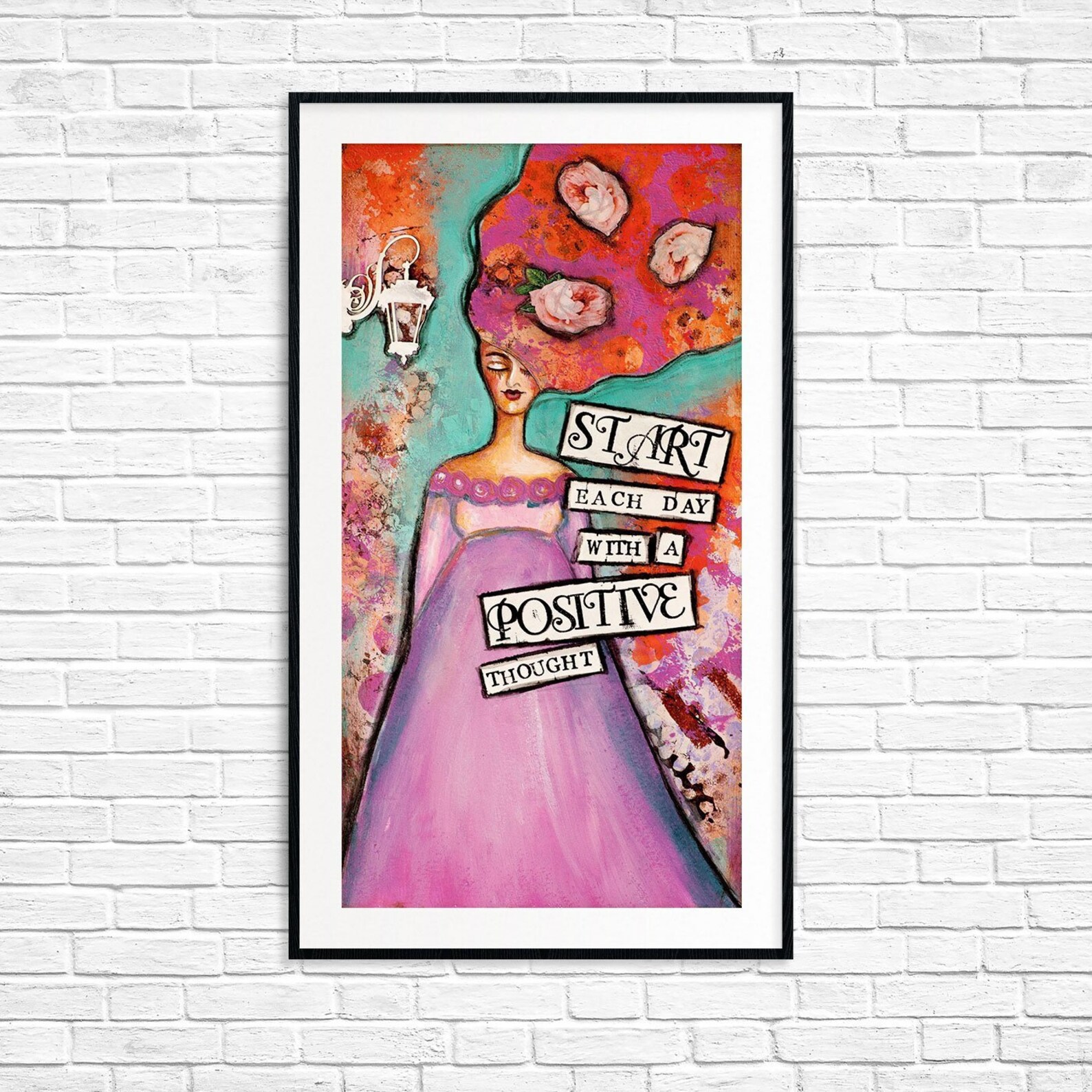 Motivational Print Mixed Media Art Print Positive Vibe | Etsy