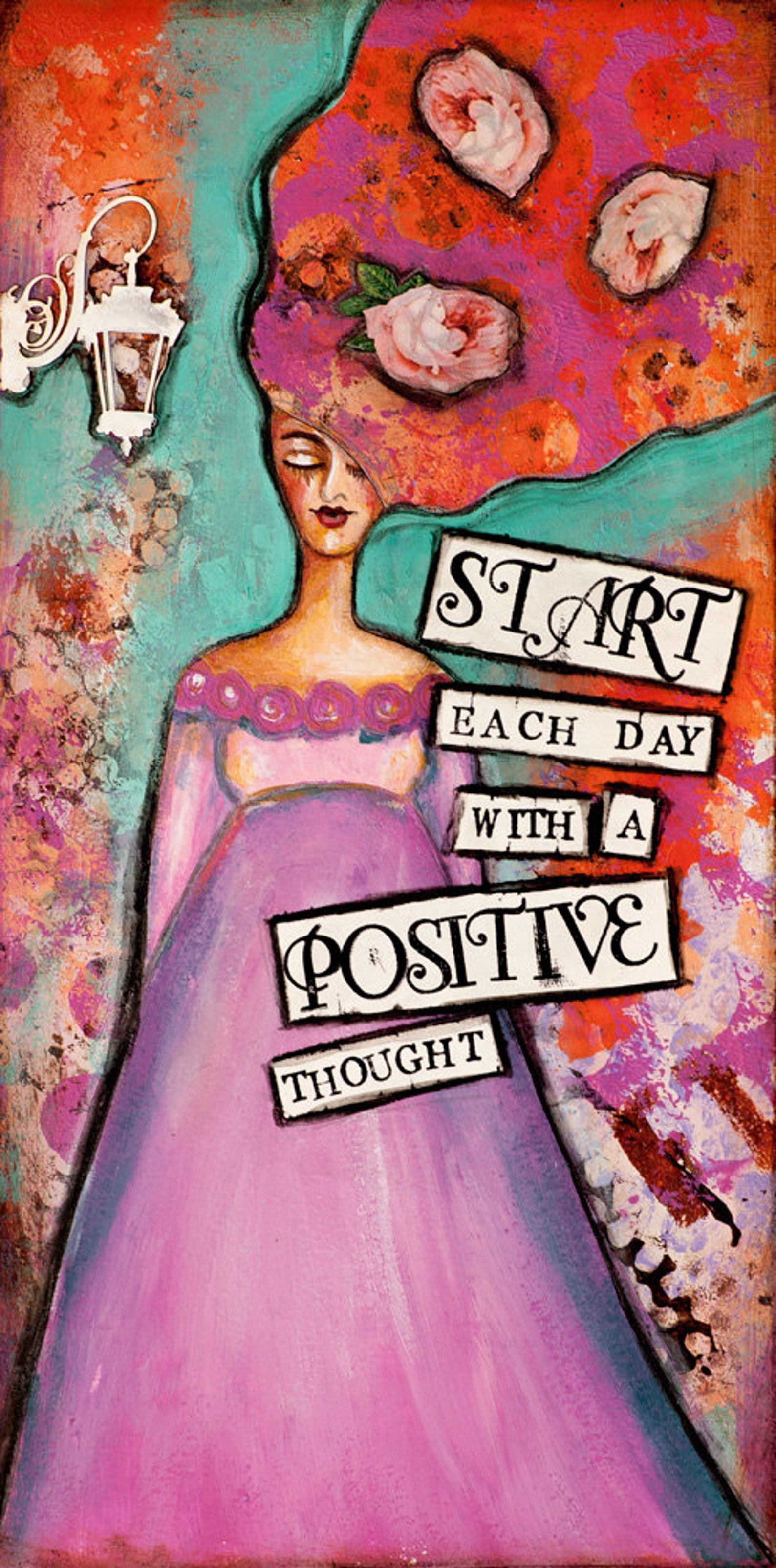 Motivational Print Mixed Media Art Print Positive Vibe | Etsy