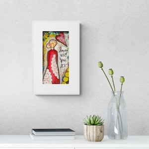 Inspirational Art Print - Self Love - Self Care - Mixed Media Art ...