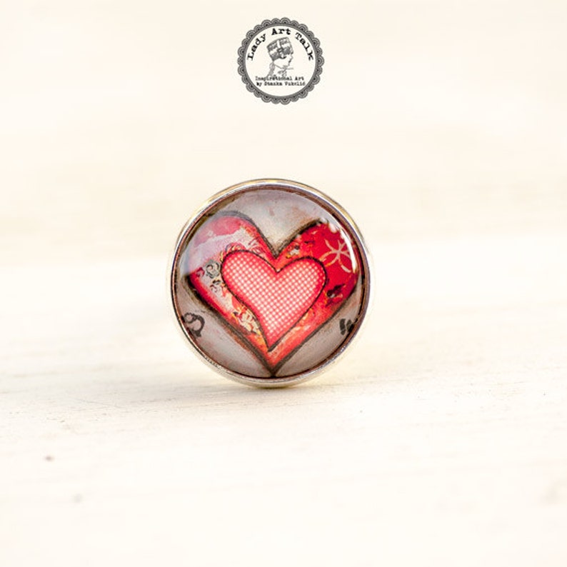 Red Heart Ring Love Ring Heart Jewellry Photo Glass - Etsy