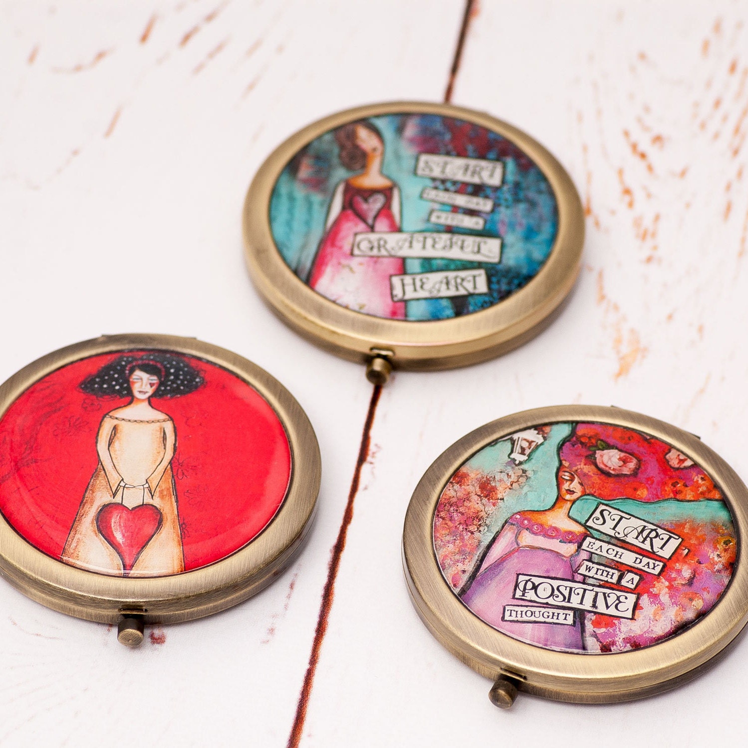 Heart Compact Mirror From My Art Makeup Mirror Purse | Etsy
