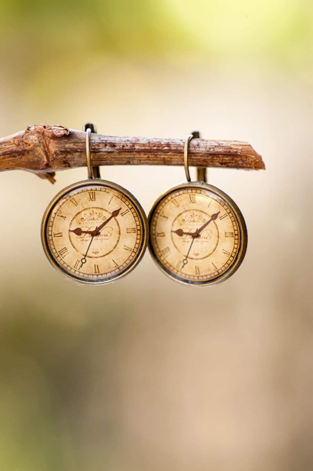 Clock Drop Earrings - Steampunk Jewelry - Unusual Earrings - Old Clock ...