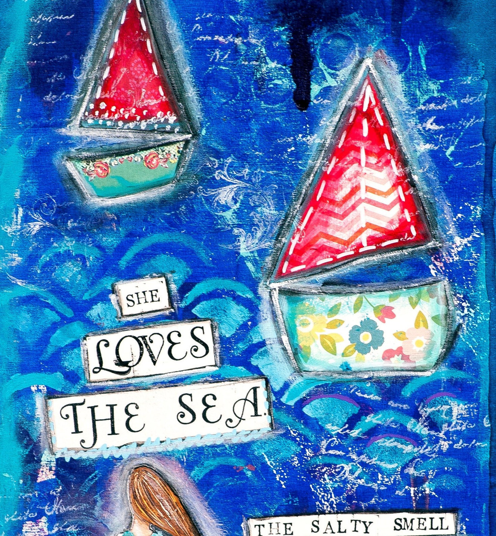 Sea Art Print - Ocean Wall Art - Poetry Art - Mixed Media Art Print ...