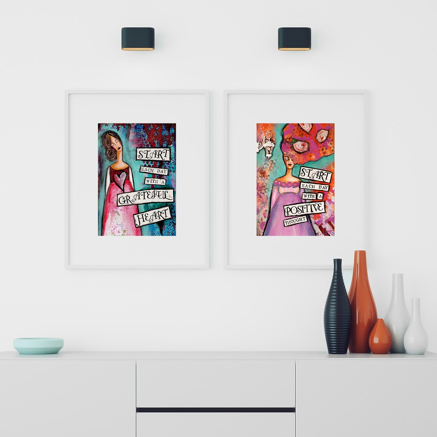 Motivational Print Mixed Media Art Print Positive Vibe | Etsy