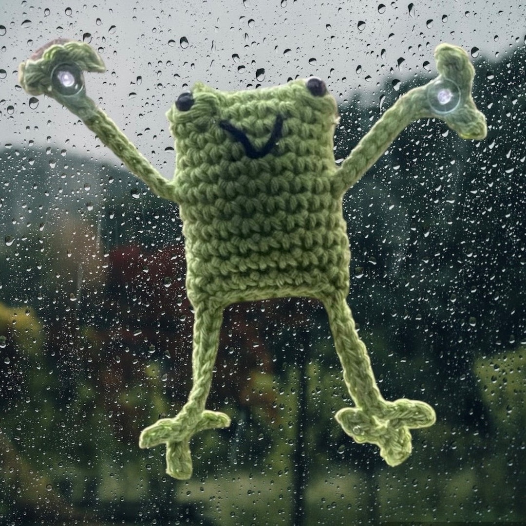 Crochet Frog With Suction Cups, Window Hanging Car Accessories. - Etsy UK