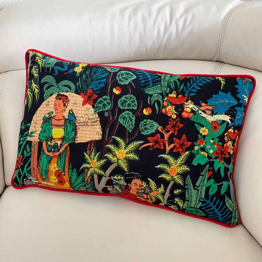 Frida Kahlo Cushion Folkloric Pillow Cover Bohemian Cushion - Etsy