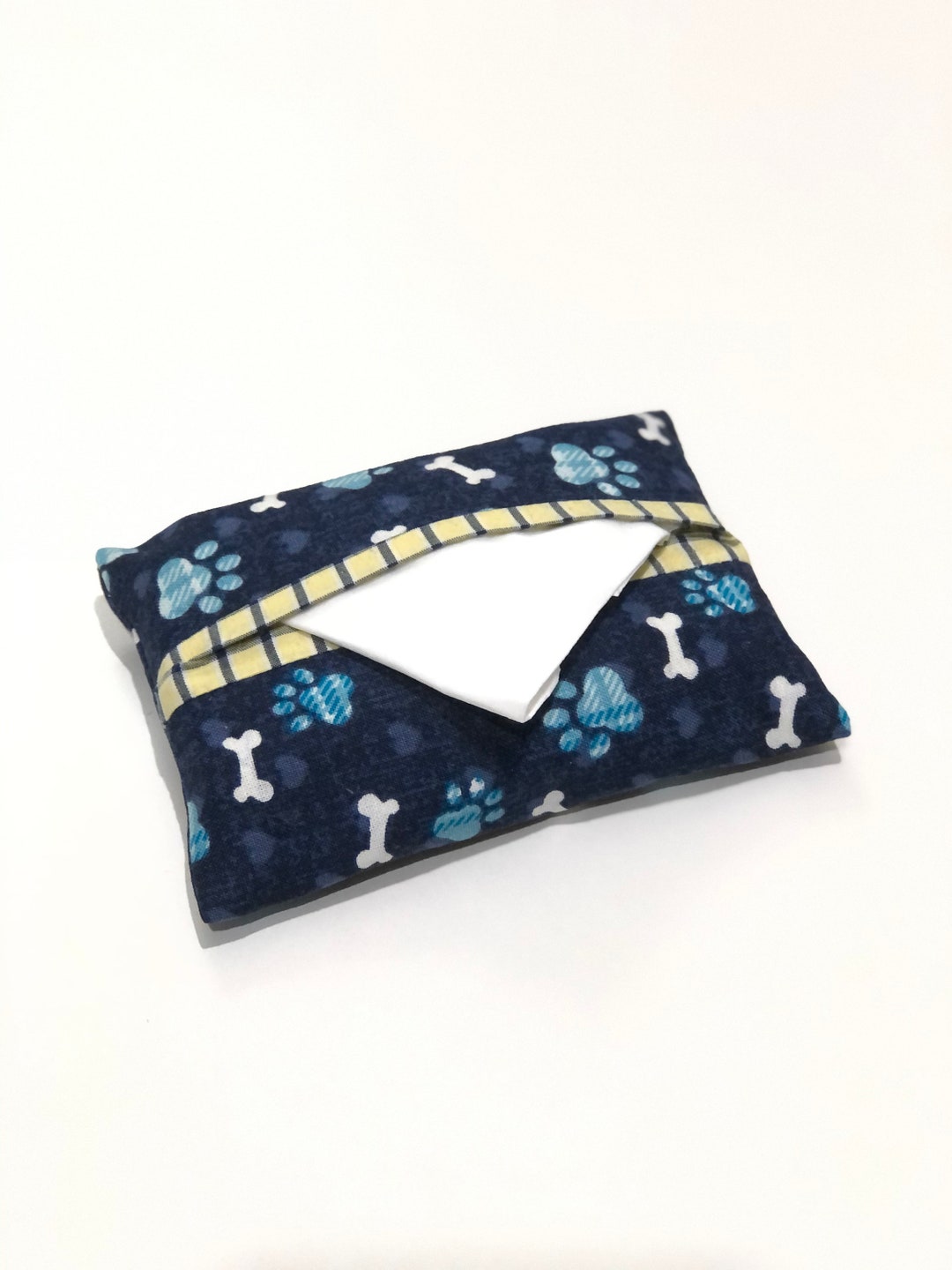 Blue Pocket Tissue Holder, Fabric Tissue Case, Travel Tissue Cover - Etsy
