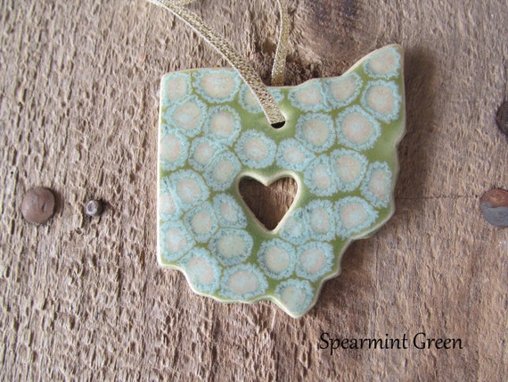 Handmade State Pottery Ornament Ohio | Etsy