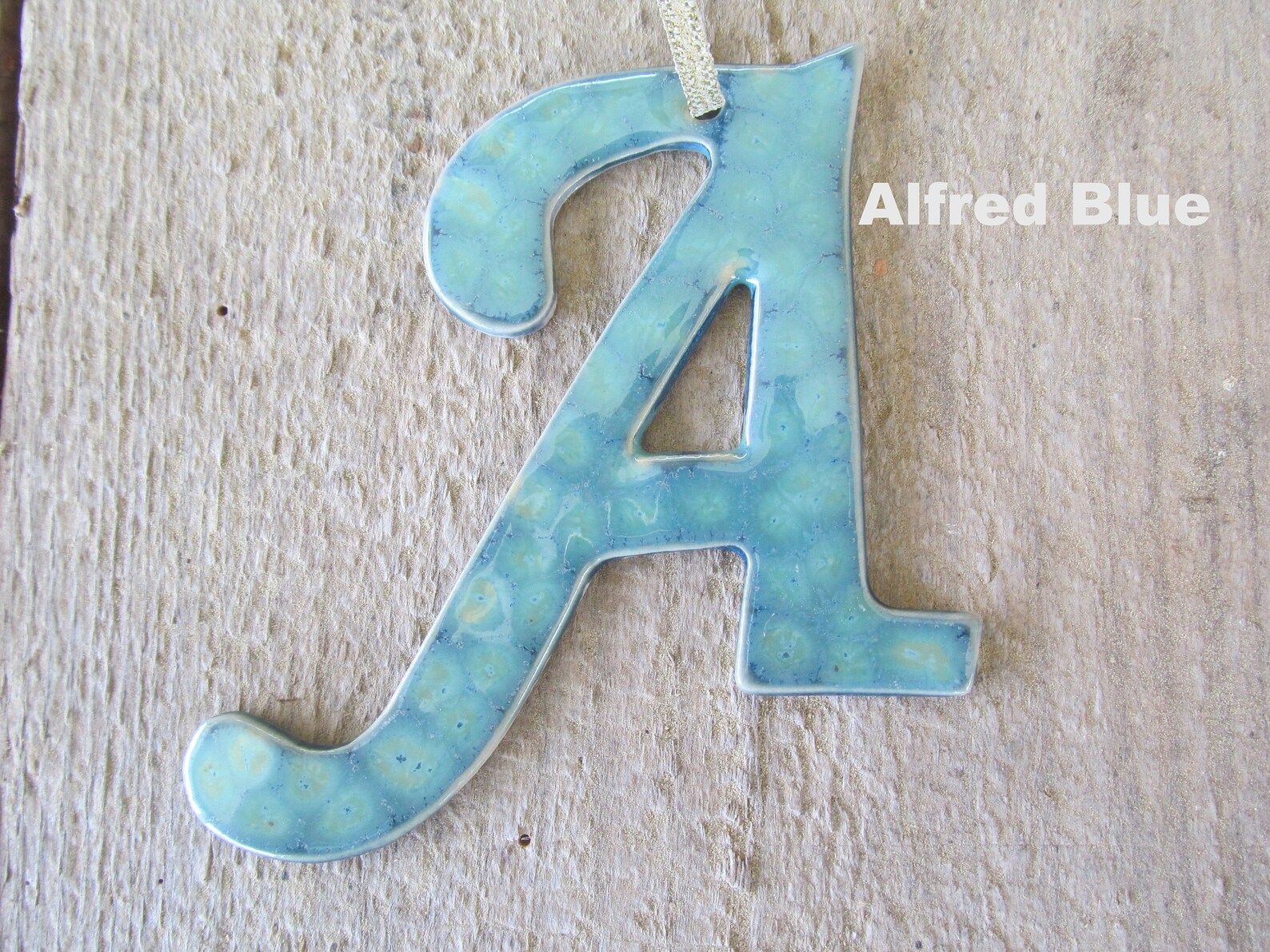 Handmade Pottery Large Cursive Letter A Initial Ornament | Etsy