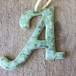 Handmade Pottery Large Cursive Letter A Initial Ornament - Etsy
