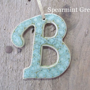 Handmade Pottery Large Cursive Letter B Initial Ornament - Etsy