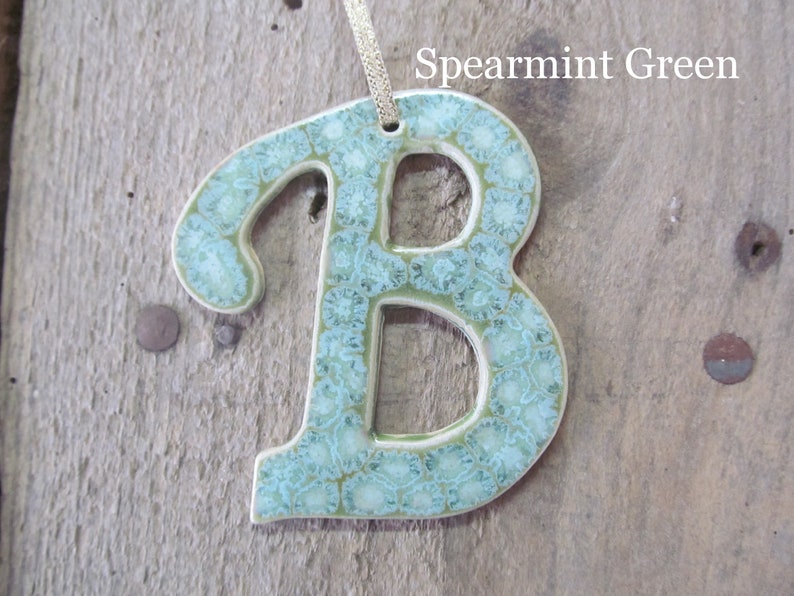 Handmade Pottery Large Cursive Letter B Initial Ornament | Etsy
