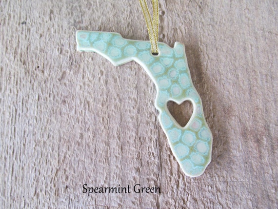 Handmade State Pottery Ornament Florida | Etsy