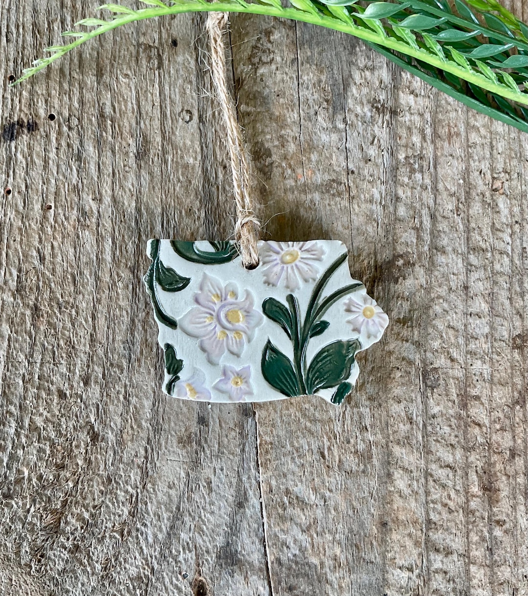 Hand Painted Handmade State Pottery Ornament *iowa* - Etsy
