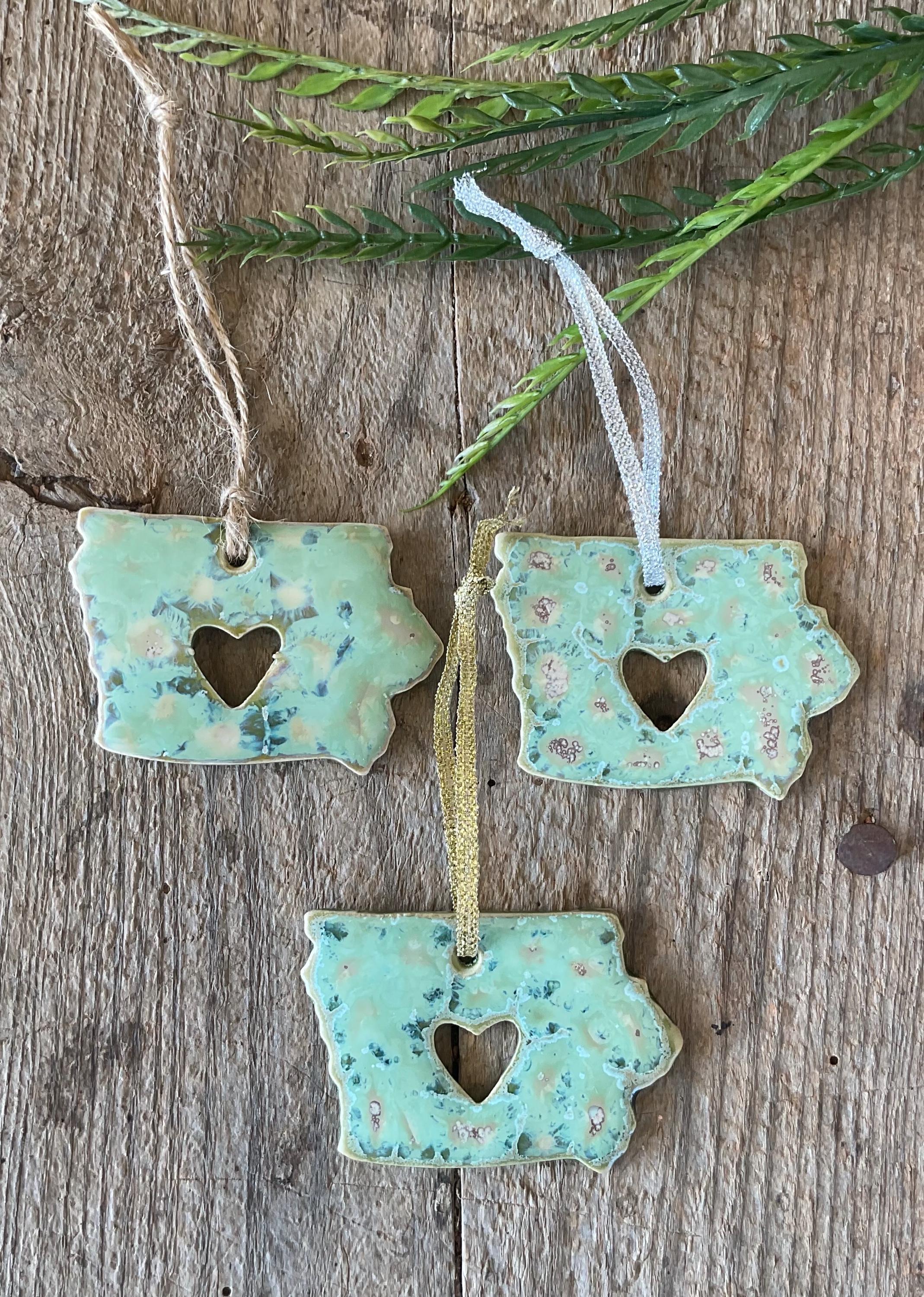Handmade State Pottery Ornament Iowa - Etsy