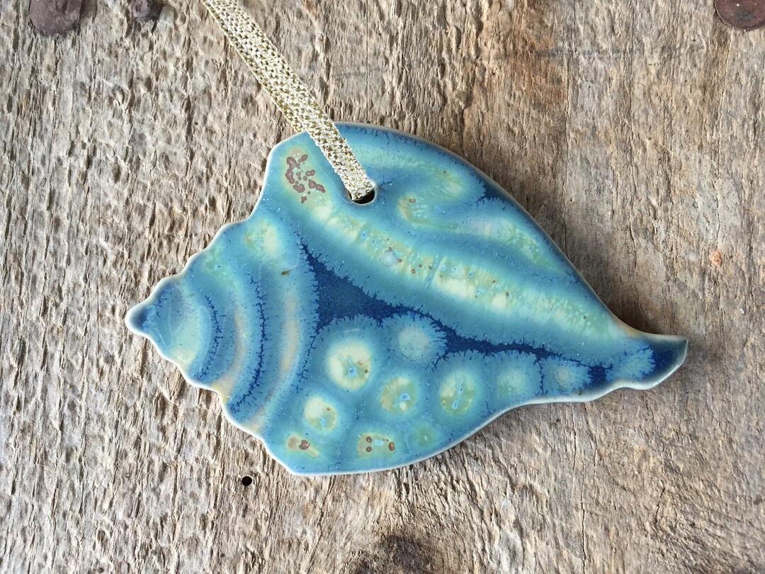Handmade Pottery Ornament Conch Shell - Etsy