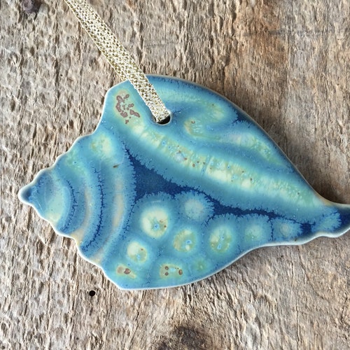 Handmade Pottery Ornament Conch Shell - Etsy